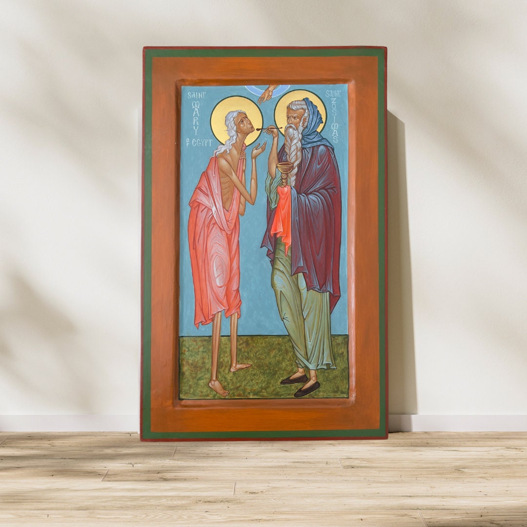 St. Mary of Egypt and St. Zosimas Icon - Etsy