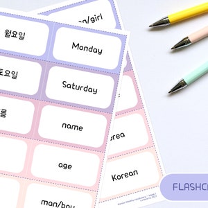 Korean Vocabulary Digital Bundle Korean Word Puzzle Flashcards ...