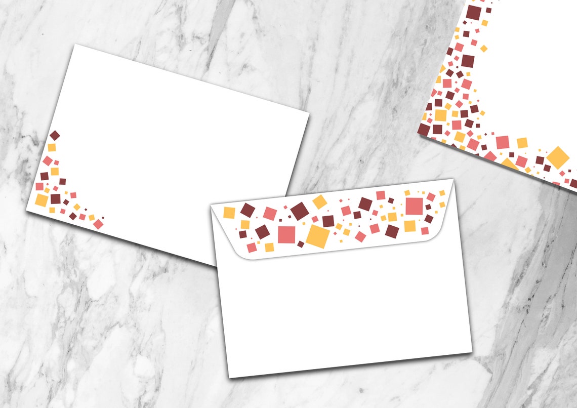 Colorful Squares, Stationery Colorful Squares Writing Paper Set Color ...