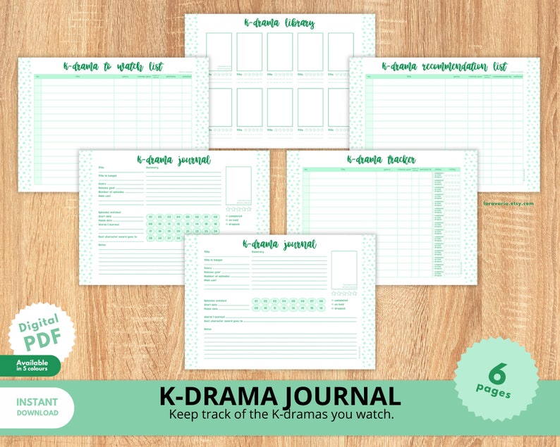 K-drama Journal Korean Series Tracker Drama Recommendation List Kdrama Watch List Printable ...
