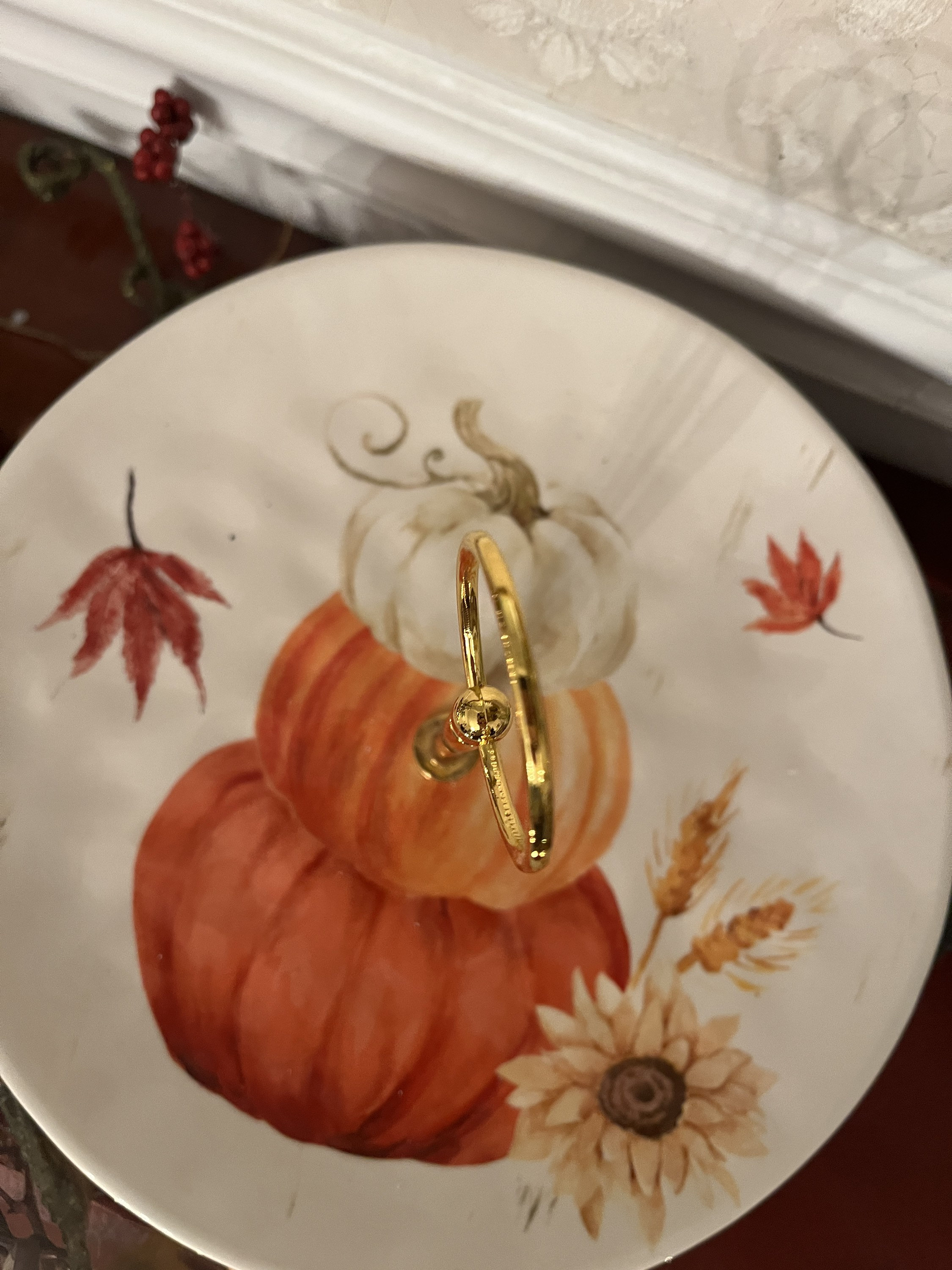 Pumpkin Dish With Gold Hardware 8.5 Inch Thanksgiving - Etsy