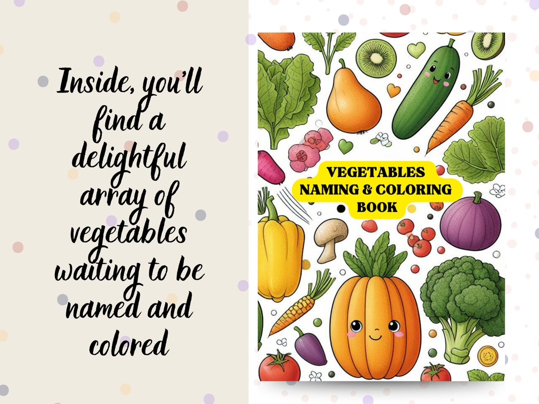 Kids Vegetables Naming and Coloring Book for Learning Vegetables ...