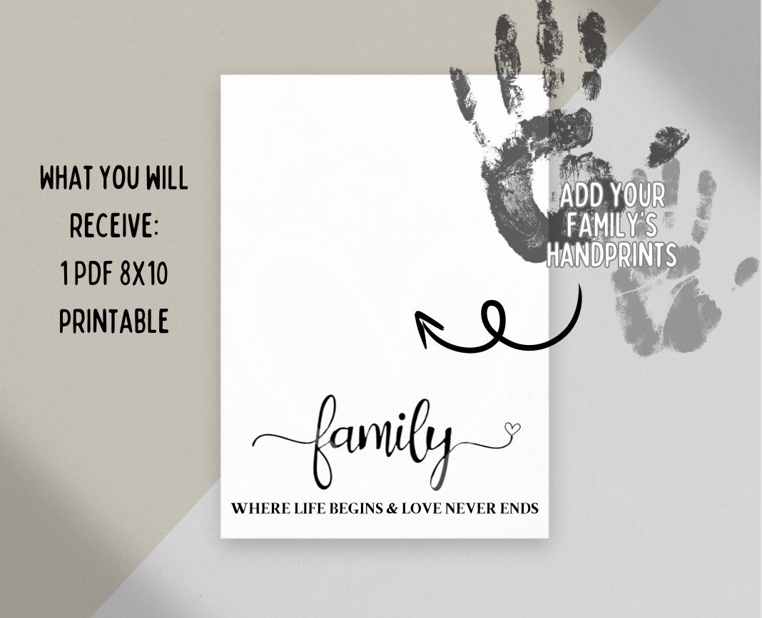 Where Life Begings & Love Never Ends Handprint Art, DIY Family ...