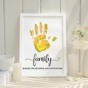 Where Life Begings & Love Never Ends Handprint Art, DIY Family ...