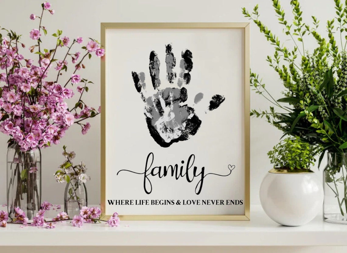 Where Life Begings & Love Never Ends Handprint Art, DIY Family ...