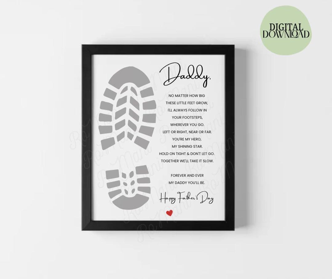 Fathers Day Footprint Craft, Fathers Day Gift, Fathers Day Poem ...