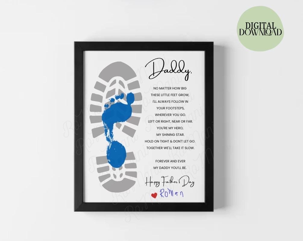 Fathers Day Footprint Craft, Fathers Day Gift, Fathers Day Poem ...