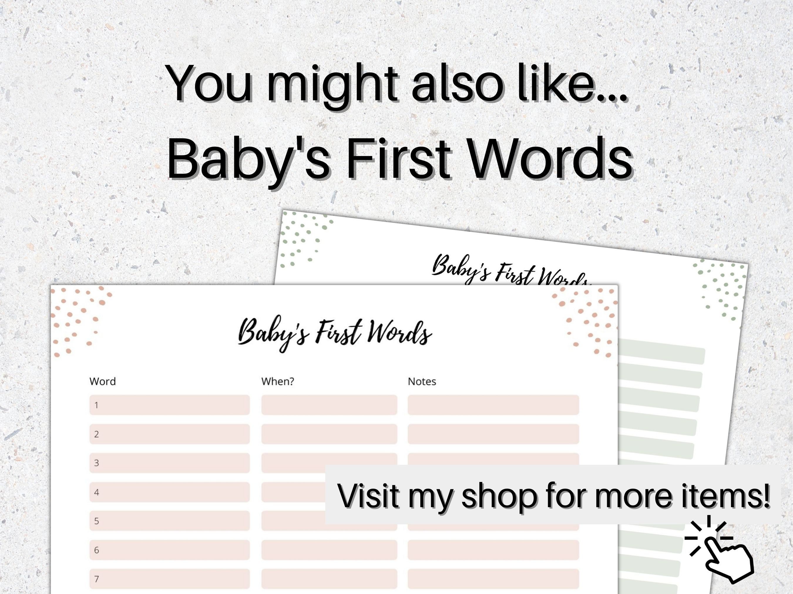 Baby's First Foods Tracker Baby-led Weaning Food Tracker - Etsy