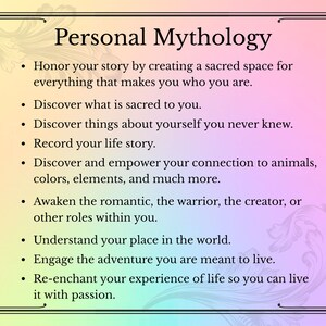 Mythic Color Discovery Lv1 Personal Mythology Correspondences Printable ...
