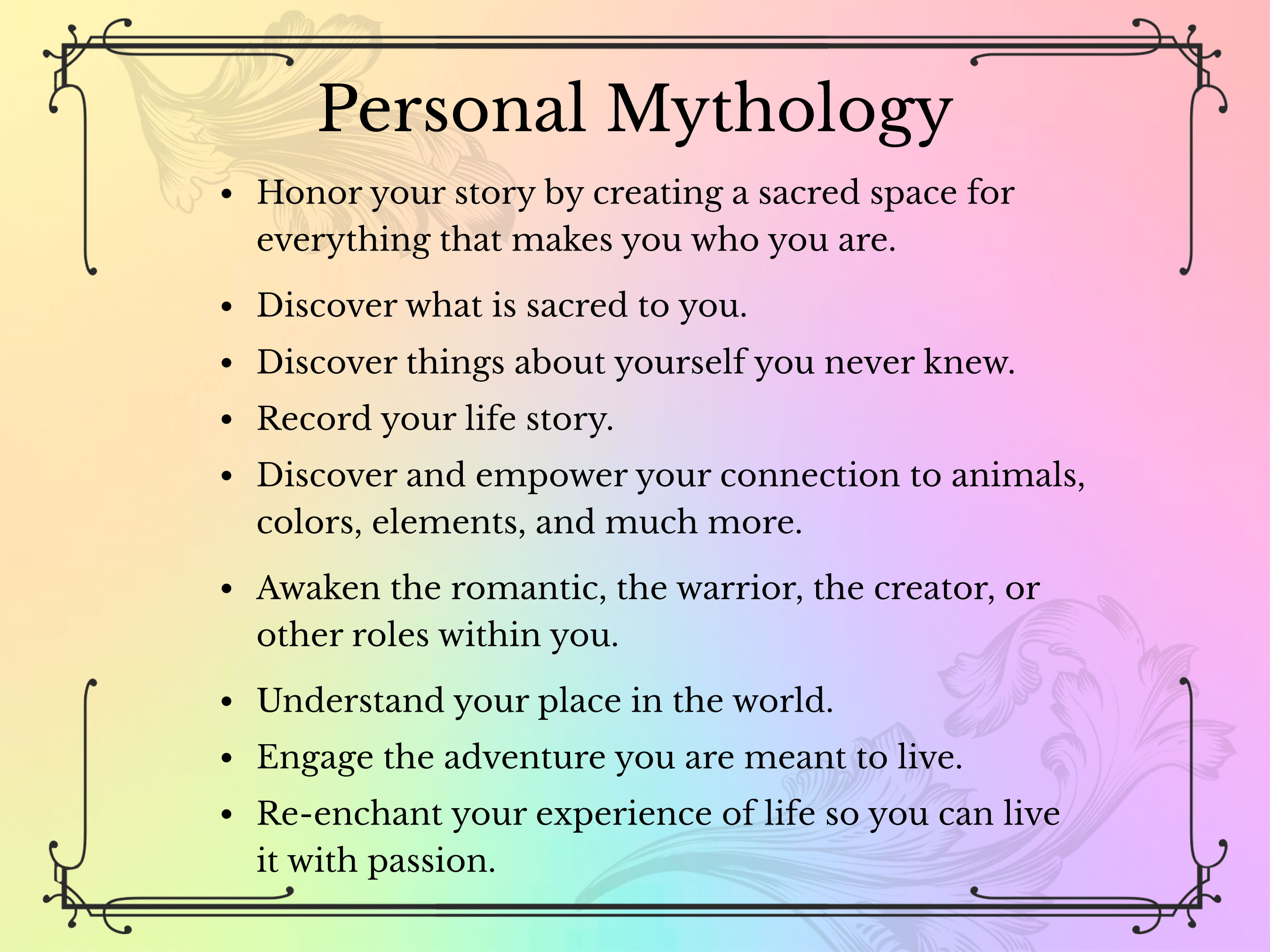 Mythic Color Discovery Lv1 Personal Mythology Correspondences Printable ...
