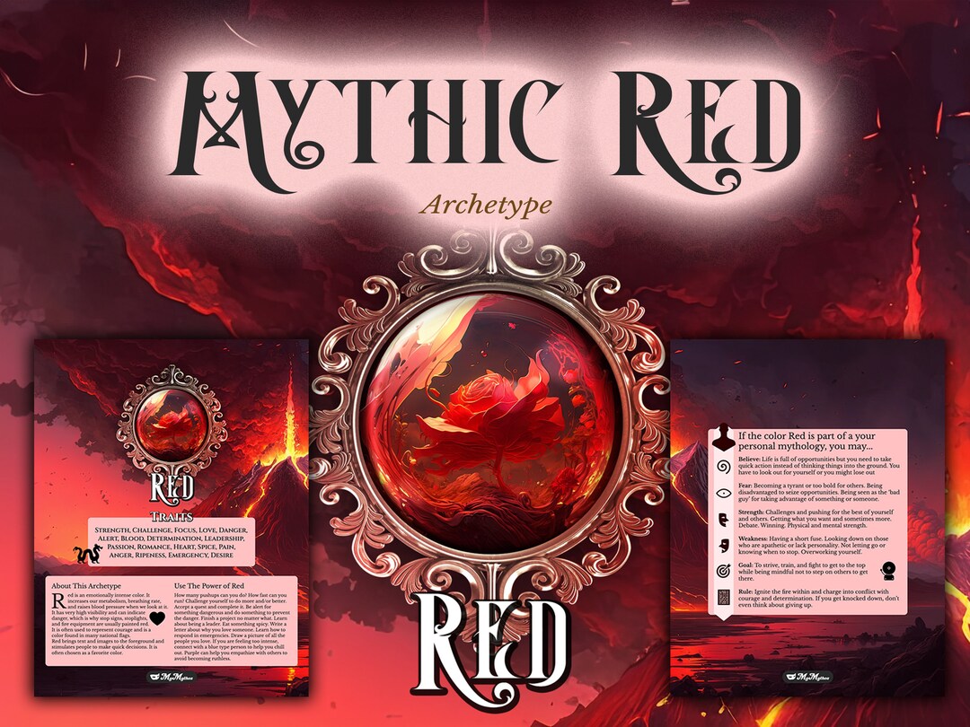 Mythic Color Red Lv1 Archetype Personal Mythology Printable - Etsy