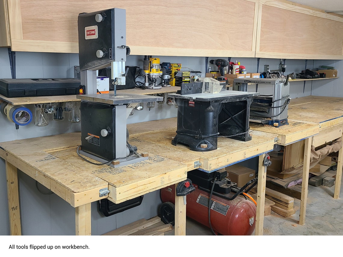 DIY Flipping Workbench Plans | Miter Saw Woodworking (PDF) - Etsy