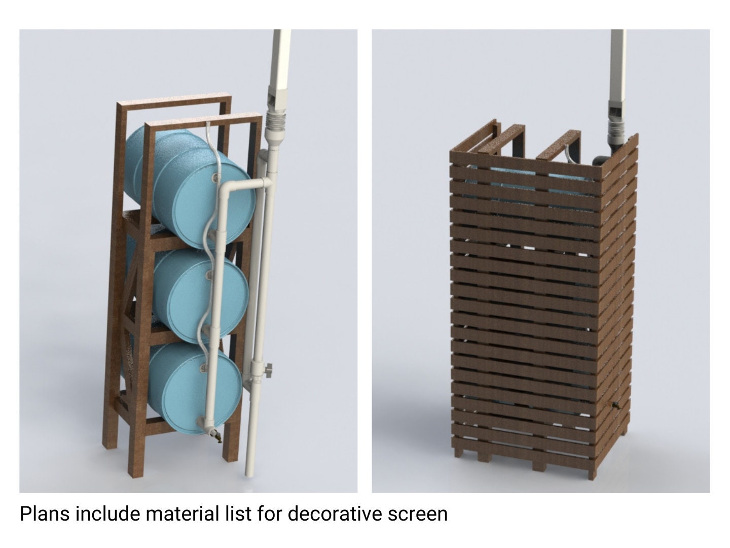 Stacked Rain Barrel System DIY Woodworking Plans (PDF) - Etsy