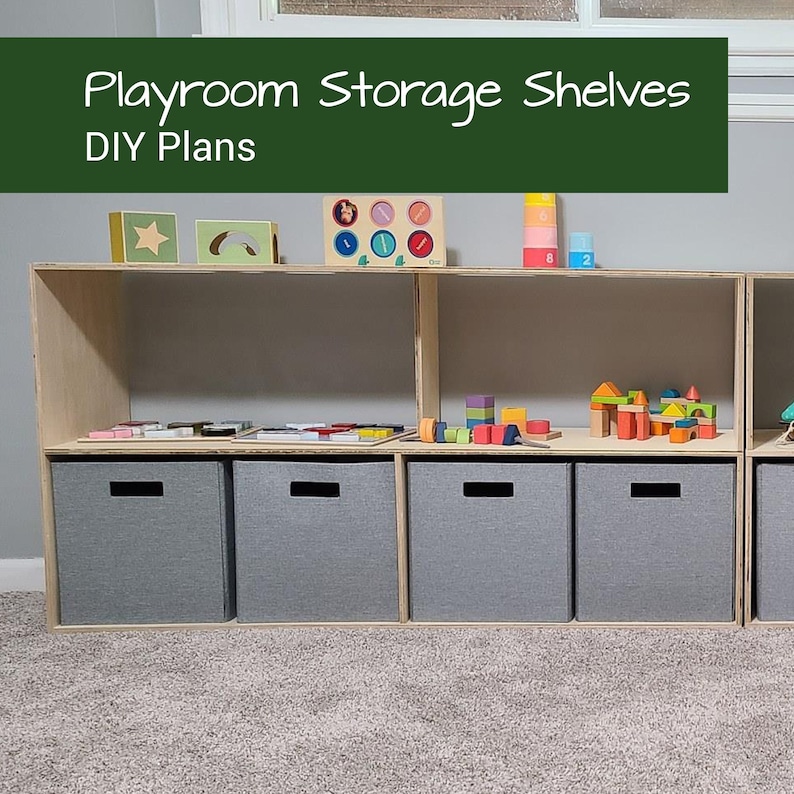 DIY Toy Storage Bin Plans | Plywood Shelf (PDF Download) - Etsy