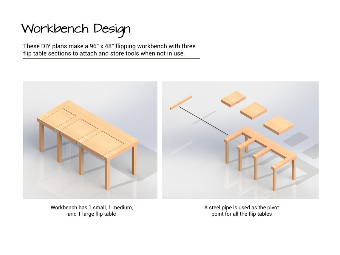 DIY Flipping Workbench Plans | Miter Saw Woodworking (PDF) - Etsy