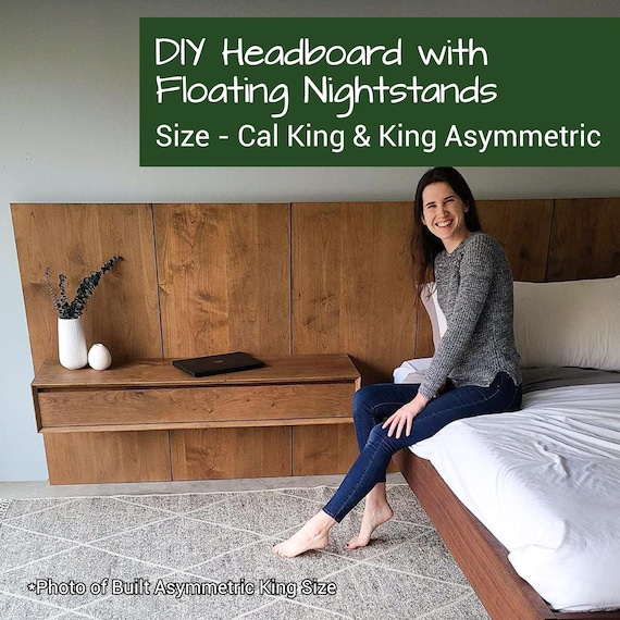 King bed frame with built in nightstand store