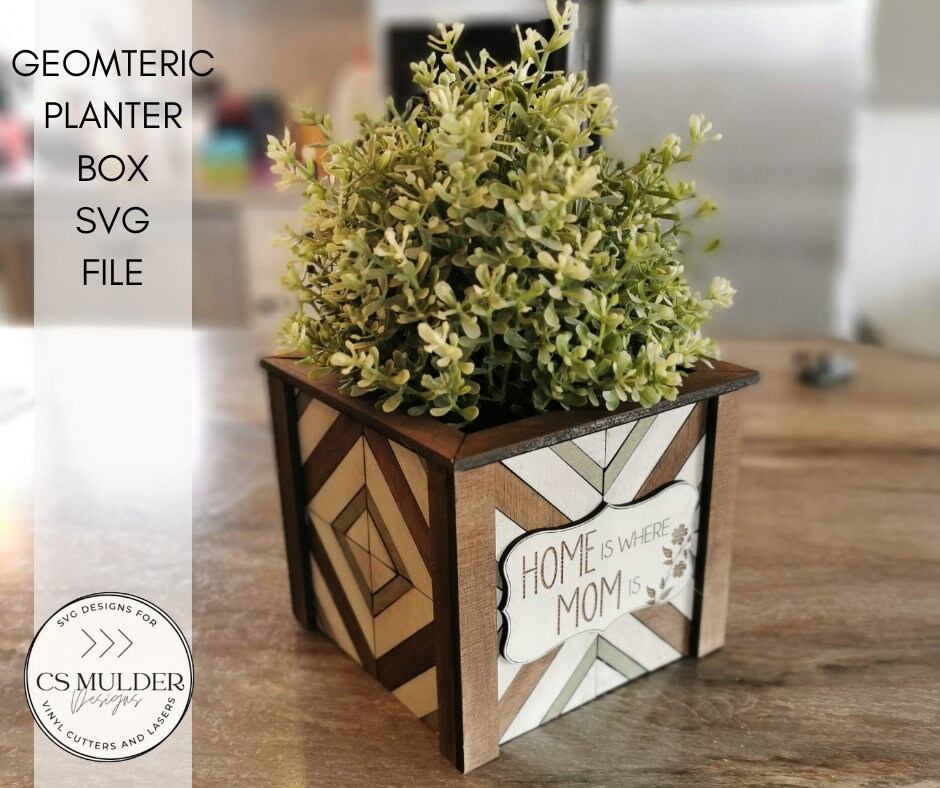 SVG FILE Geometric Planter Box Mothers Day - Etsy