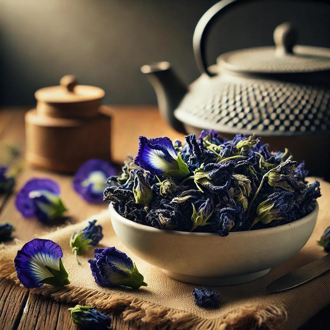 Blue Butterfly Pea Tea – Loose Herbal Flowers, Caffeine-free, Natural ...