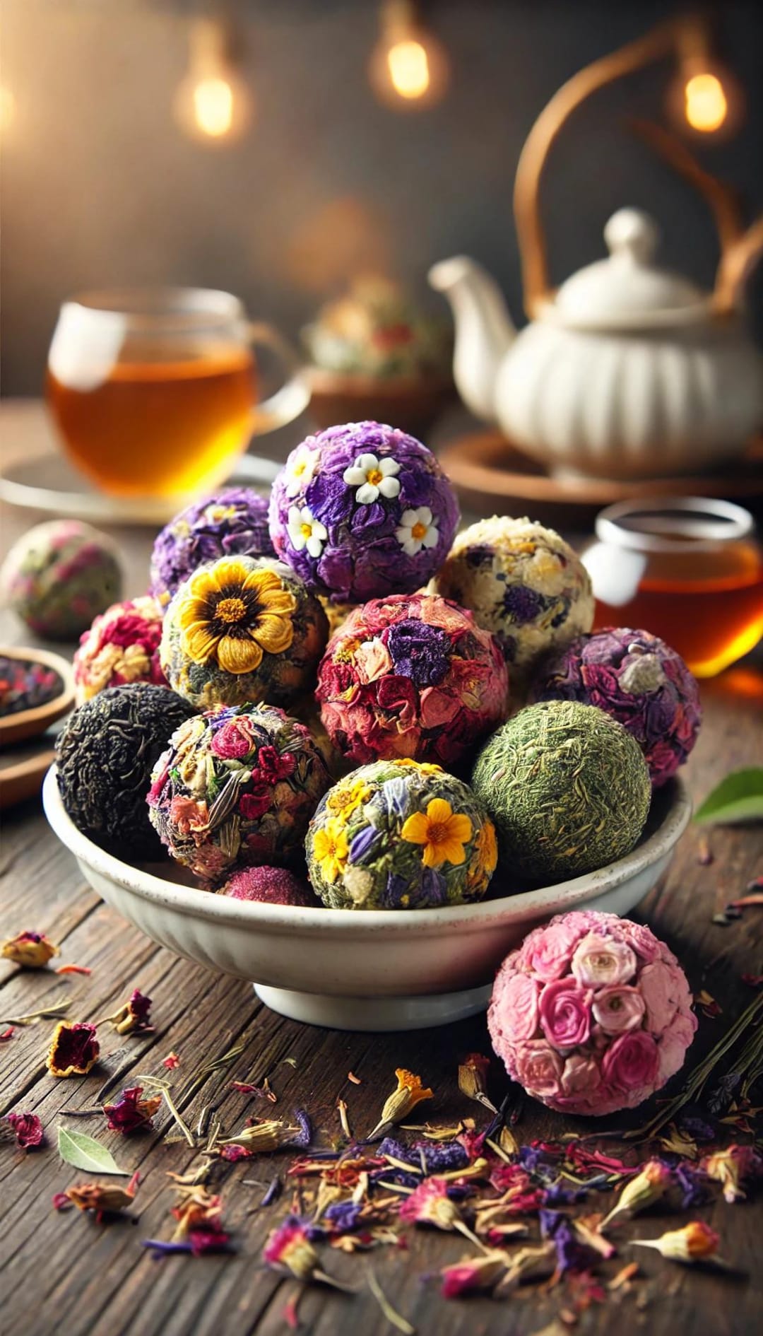Organic Blooming Tea Balls: Handcrafted Herbal Flower Tea Bombs Gift - Etsy
