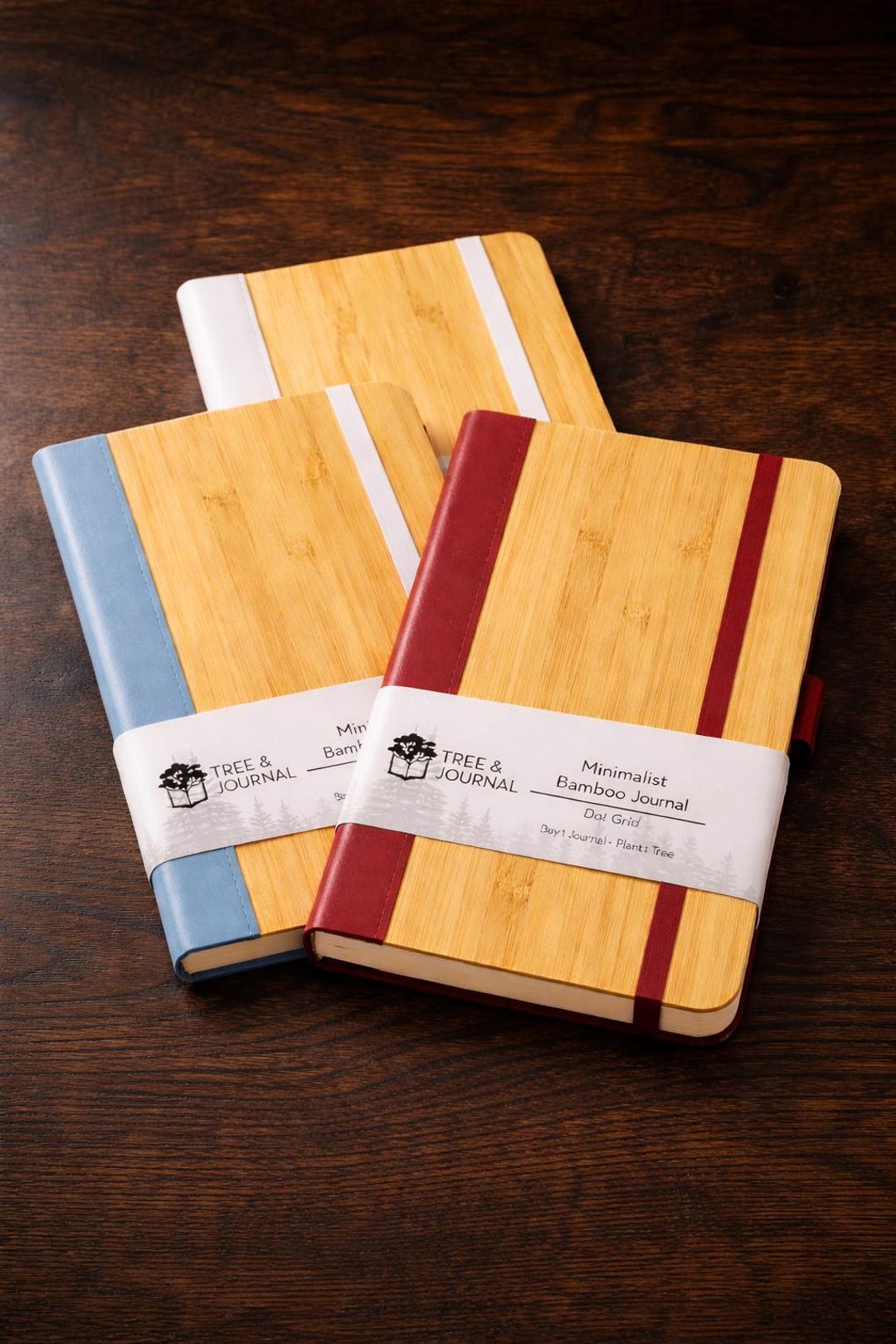Bamboo Dot Grid Journals Set | Minimalist Eco Notebook | Sustainable ...