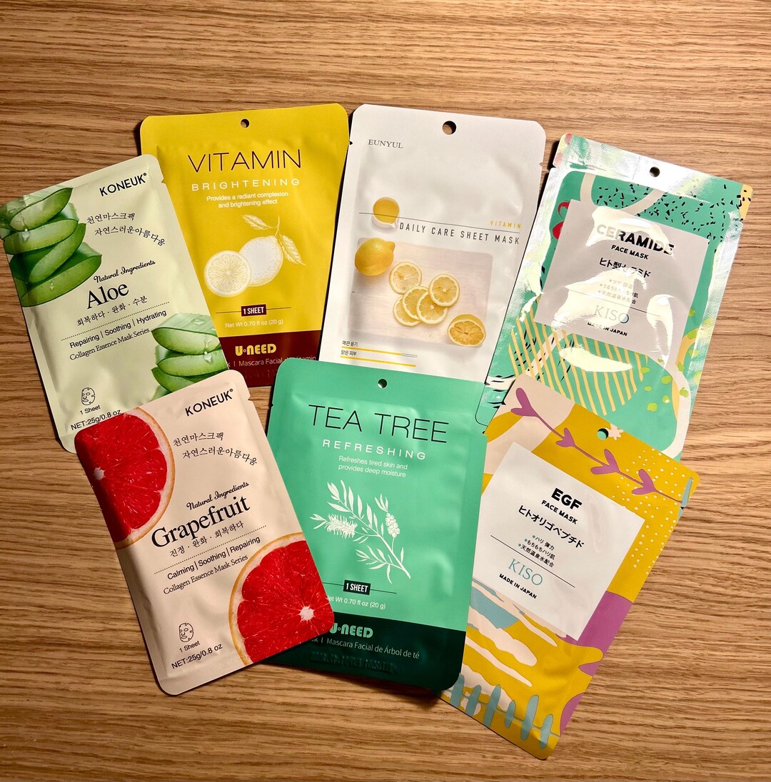 K-beauty Sheet Mask Bundle – Random Cosmetic Masks, Fun Beauty Gift - Etsy