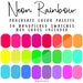 Neon Rainbow Procreate Color Palette: 30 Swatches (digital Download) - Etsy