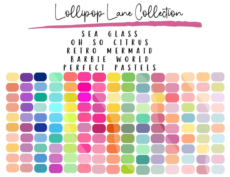 Lollipop Lane Procreate Color Palette Bundle: Rainbow & Pastel Colors ...