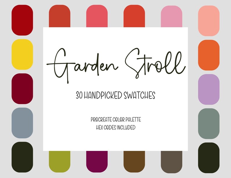 Garden Stroll Procreate Color Palette 30 Color Swatches - Etsy