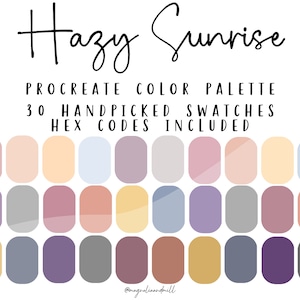 Hazy Sunrise Procreate Color Palette: 30 Swatches (digital Download) - Etsy