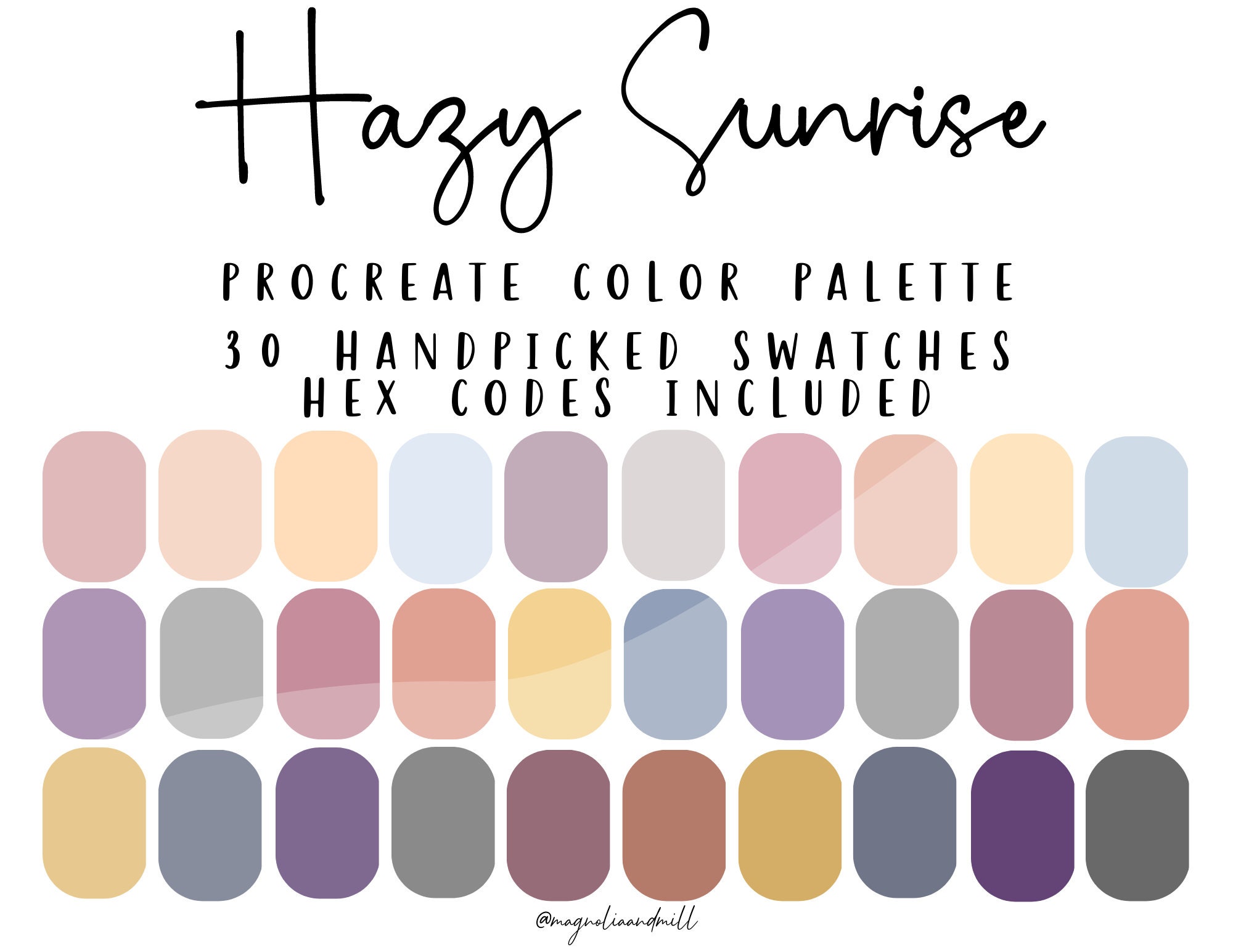 Hazy Sunrise Procreate Color Palette | Digital Color Palette | Canva ...