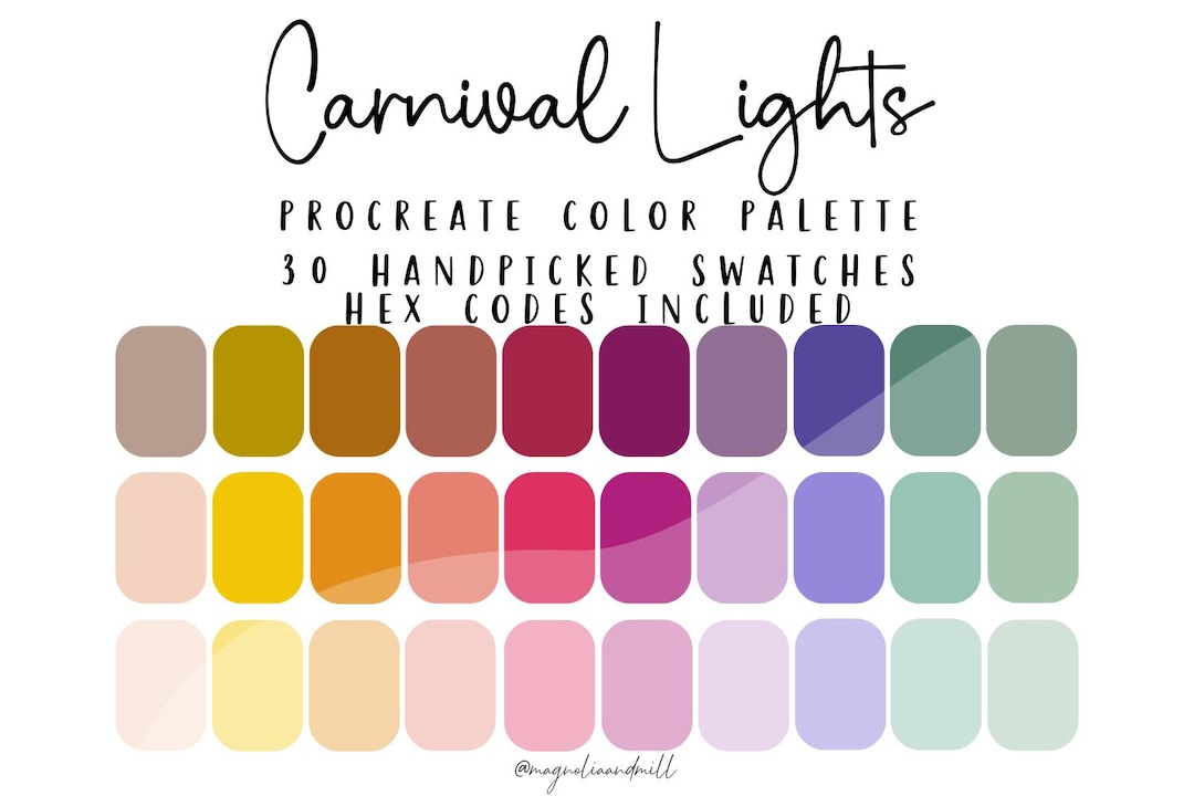 Carnival Lights Color Palette: 30 Swatches With HEX Codes (digital ...