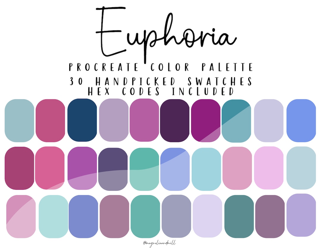 Euphoria Procreate Color Palette | Canva Color Palette | Illustrator ...