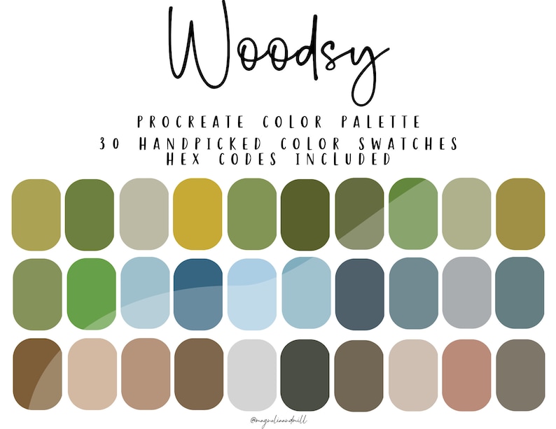 Woodsy Procreate Color Palette | Canva Palette | Landscape Palette ...