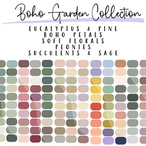 The Boho Garden Collection | Procreate Color Palette Bundle | Earth ...