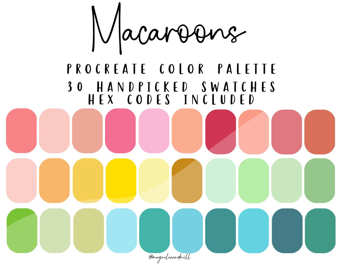 Macaroons Procreate Color Palette - Etsy