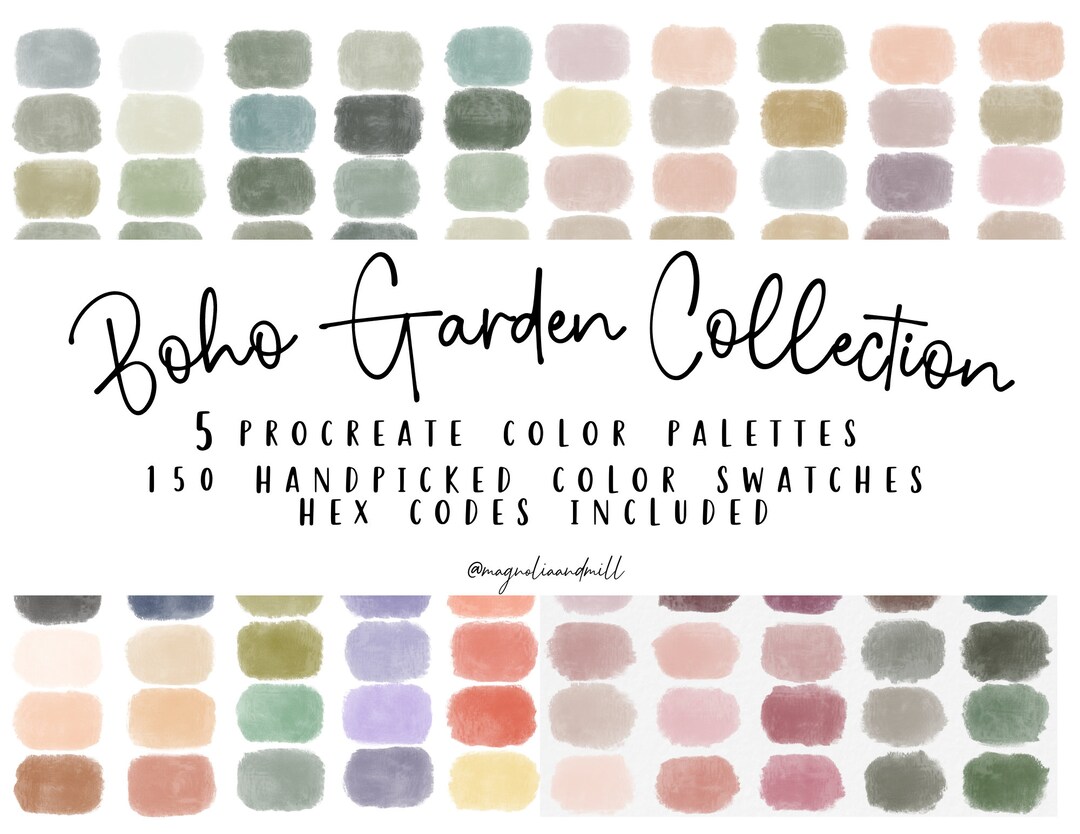 The Boho Garden Collection | Procreate Color Palette Bundle | Earth ...