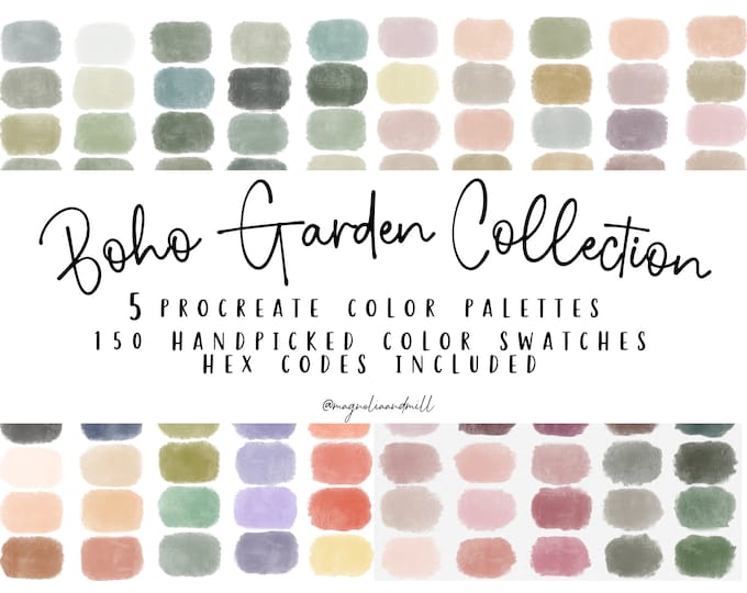 The Boho Garden Collection | Procreate Color Palette Bundle | Earth ...