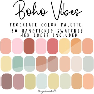 Boho Vibes Procreate Color Palette: 30 Swatches (digital Download) - Etsy