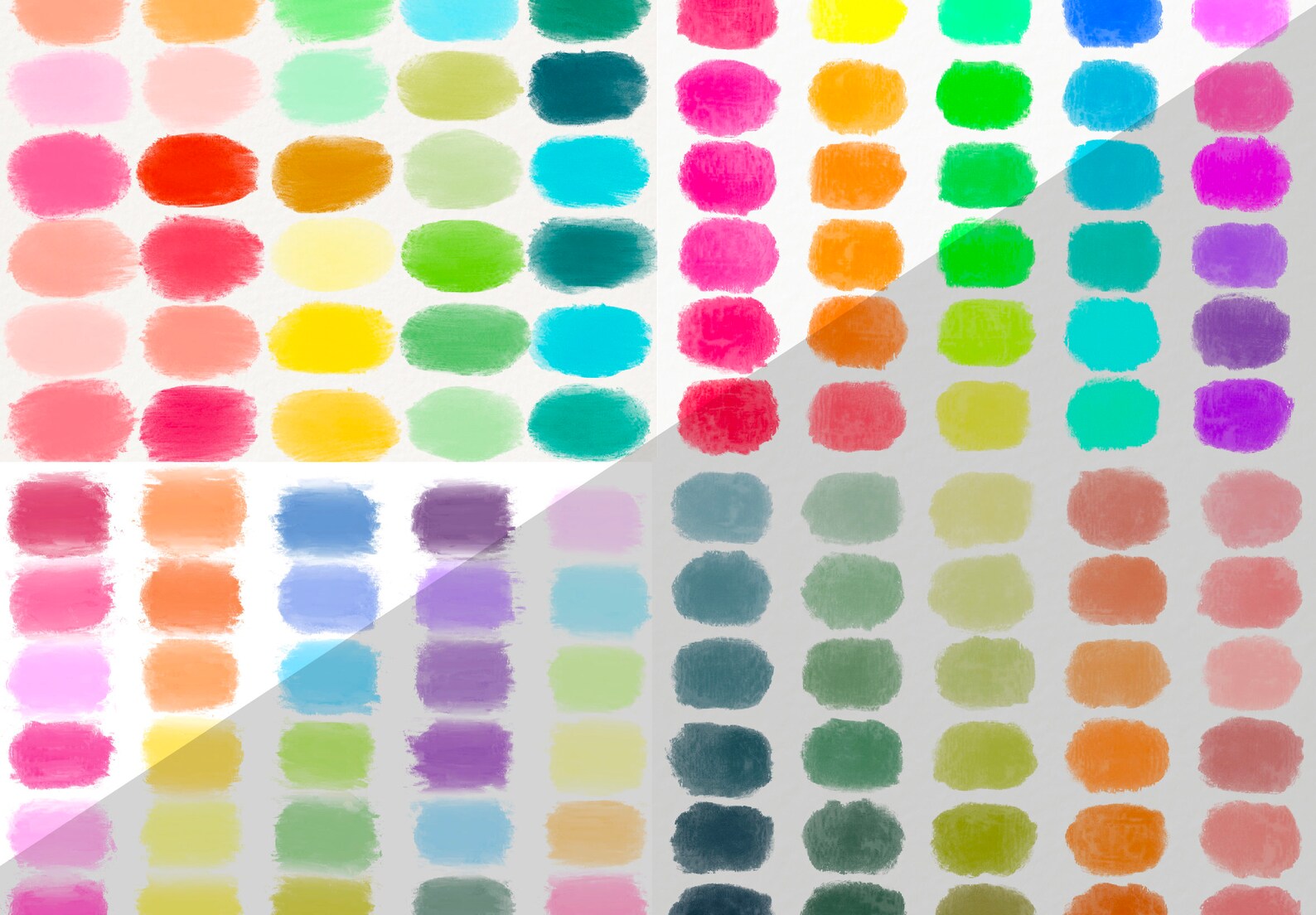 Rainbow Vibes Procreate Color Palette Bundle | 4 Color Palettes | 120 ...