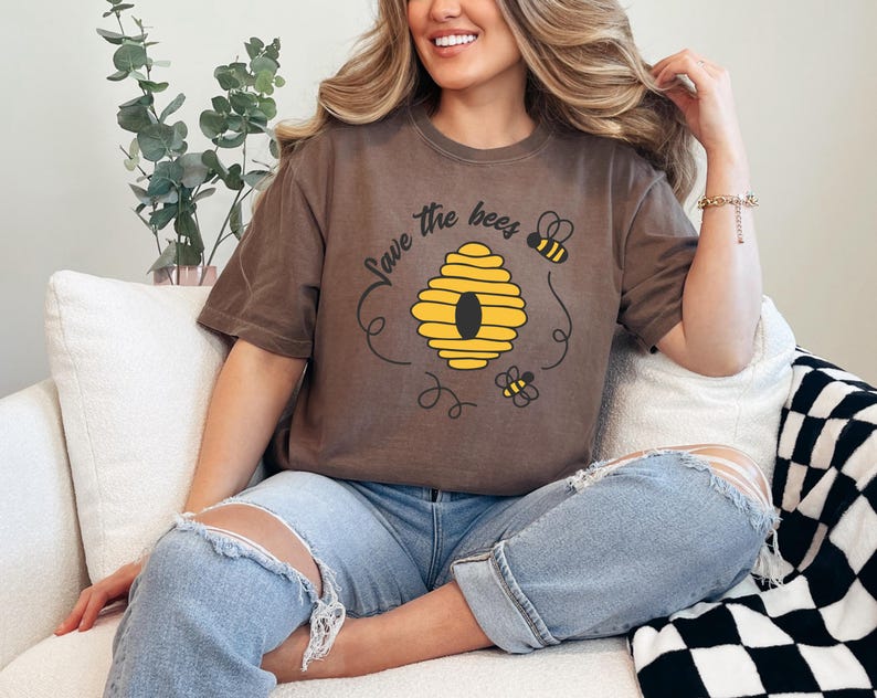 Save the Bees Tee Comfort Colors 1717 Unisex Garment-dyed T-shirt Mira B.'s Give Back Tees - Etsy