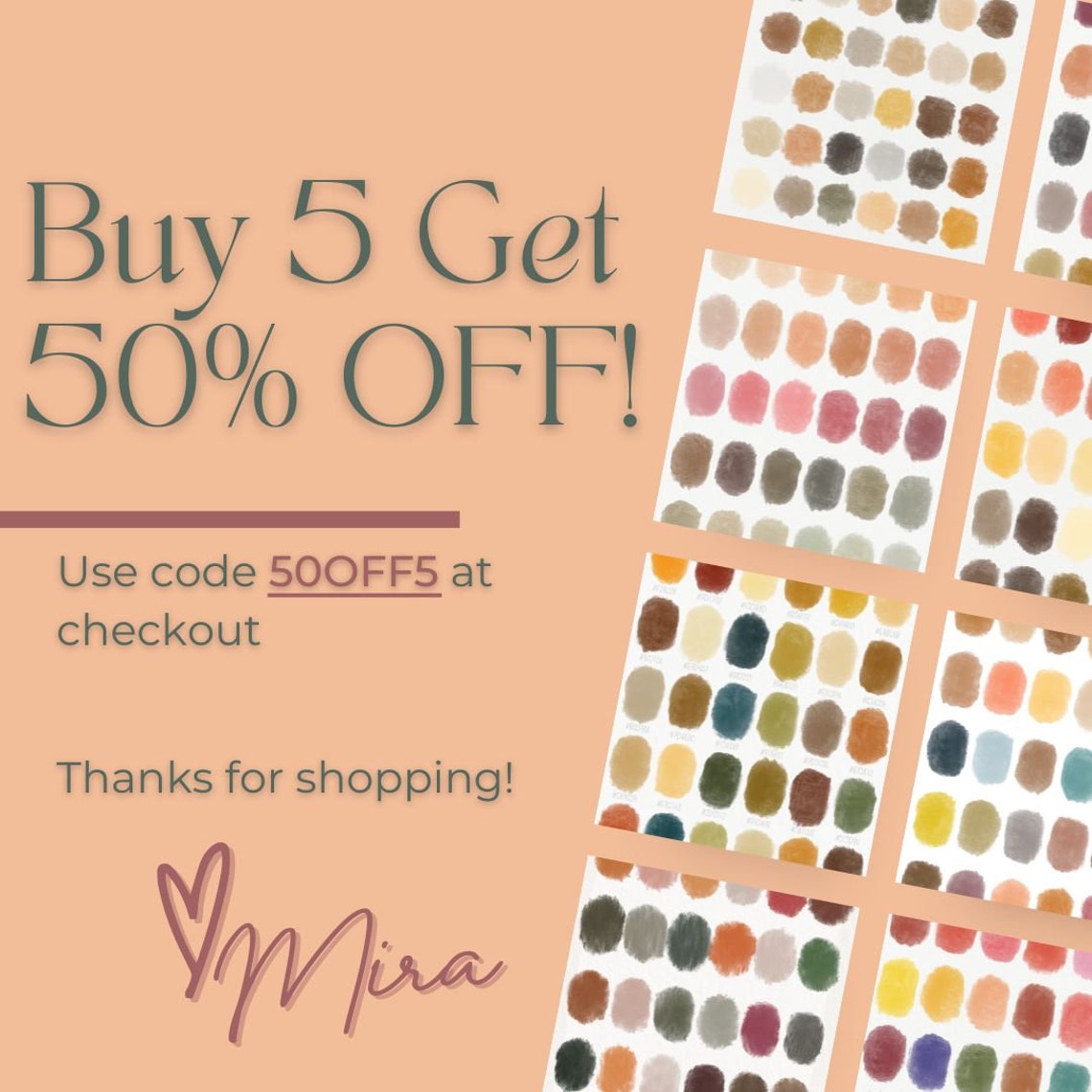 Peonies Procreate Color Palette | HEX CODES | Canva | Photoshop ...