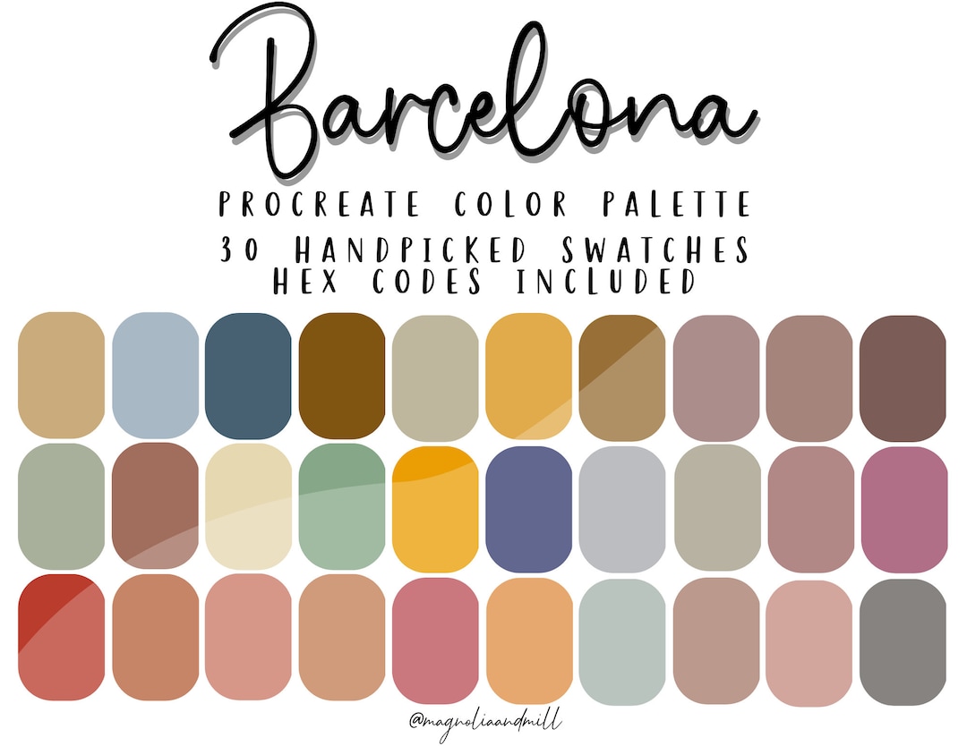 Barcelona Procreate Palette | Urban Art Color Palette | Lanscape Color ...