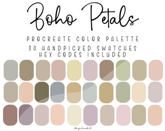 Boho Petals Procreate Color Palette | Neutral Palette | Floral Palette ...