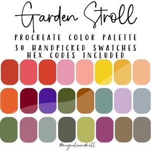 Garden Stroll Procreate Color Palette 30 Color Swatches - Etsy