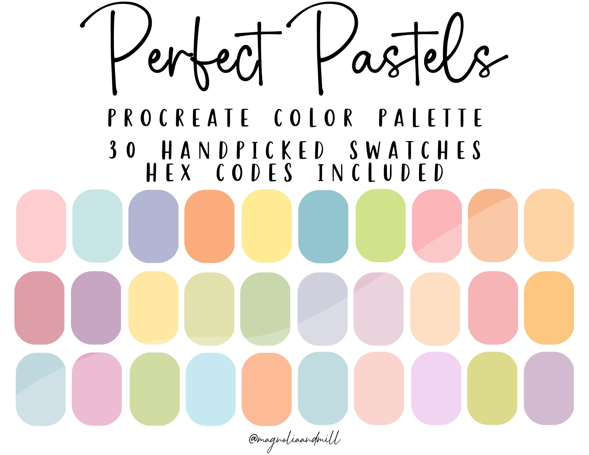 Perfect Pastels Procreate Color Palette | Digital Color Palette ... Perfect Pastels Procreate Color Palette | Digital Color Palette ...