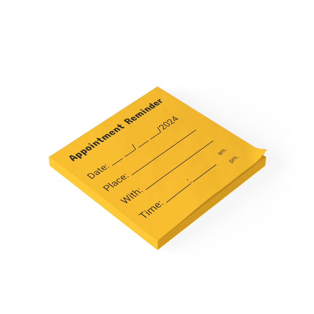 Appointment Reminder Yellow Post-it® Note Pads - Etsy