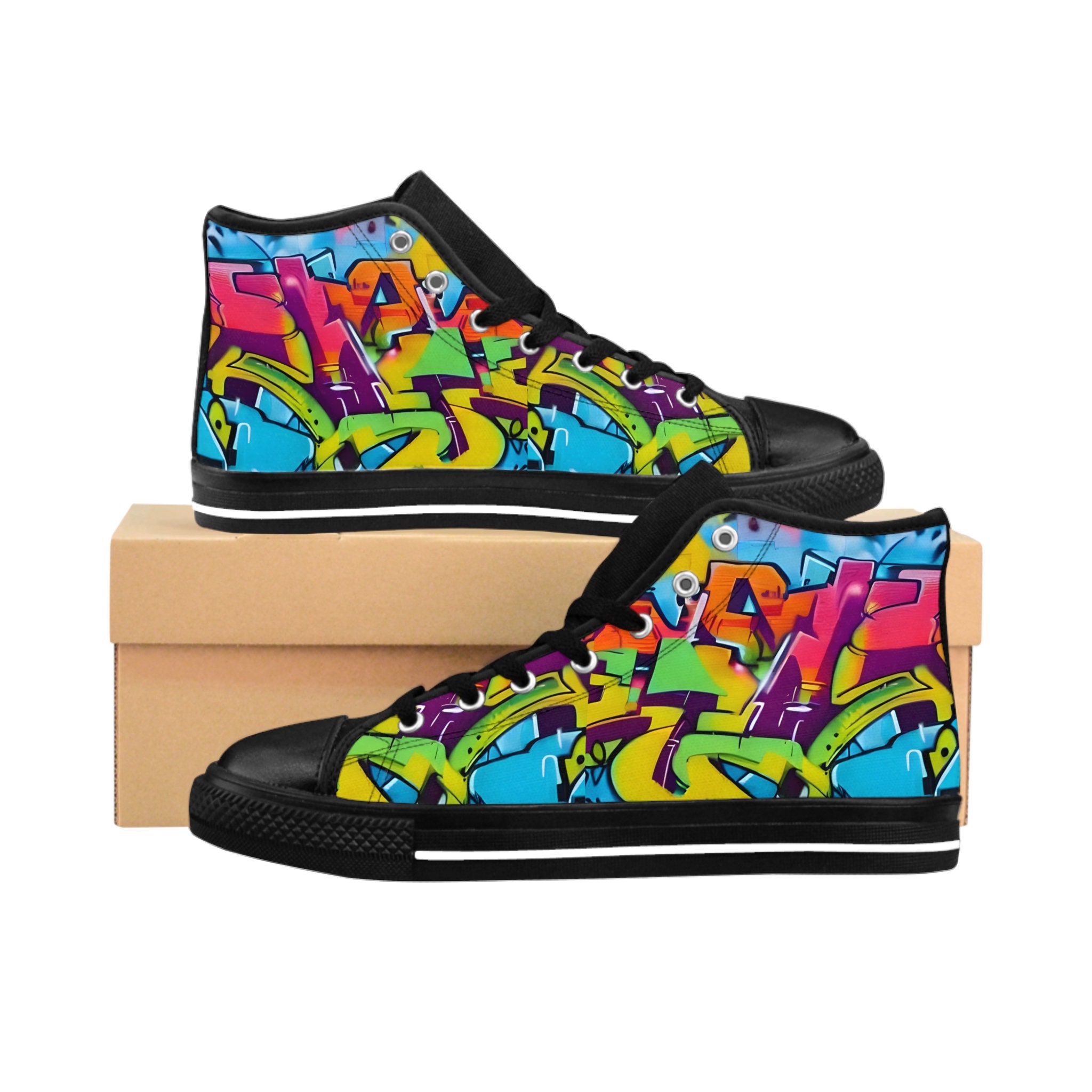 Graffiti Shoes Graffiti Sneakers Men's Classic Sneakers - Etsy