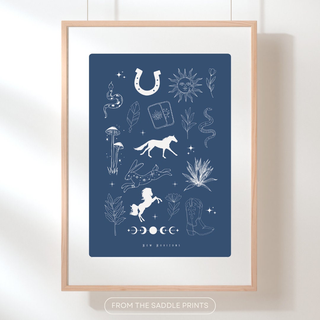 Mystic Print Western Decor Horse Prints Cowboy Print Girls Room Decor ...