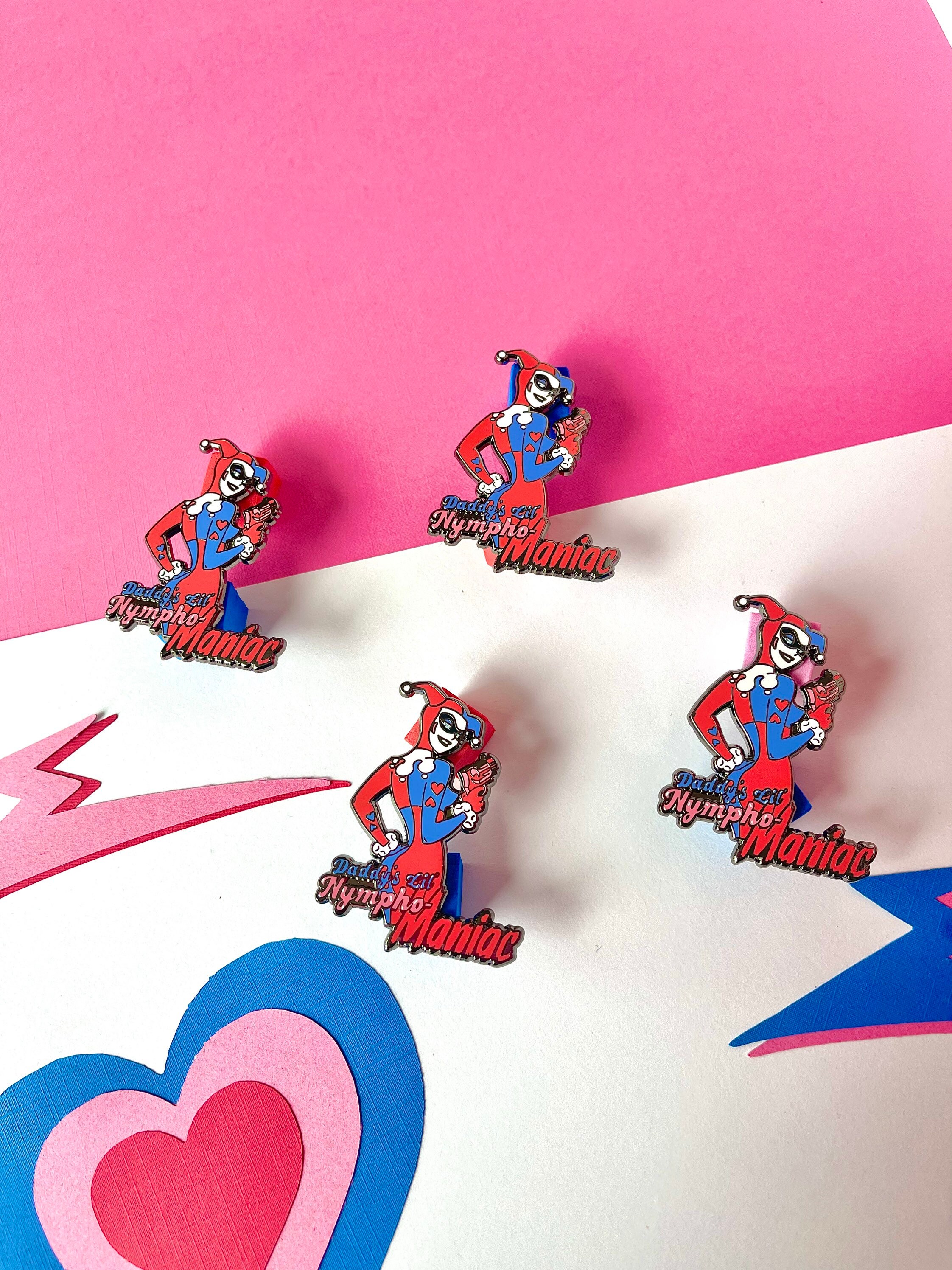 Daddys Lil Nympho-maniac Enamel Pin Harley Quinn the - Etsy