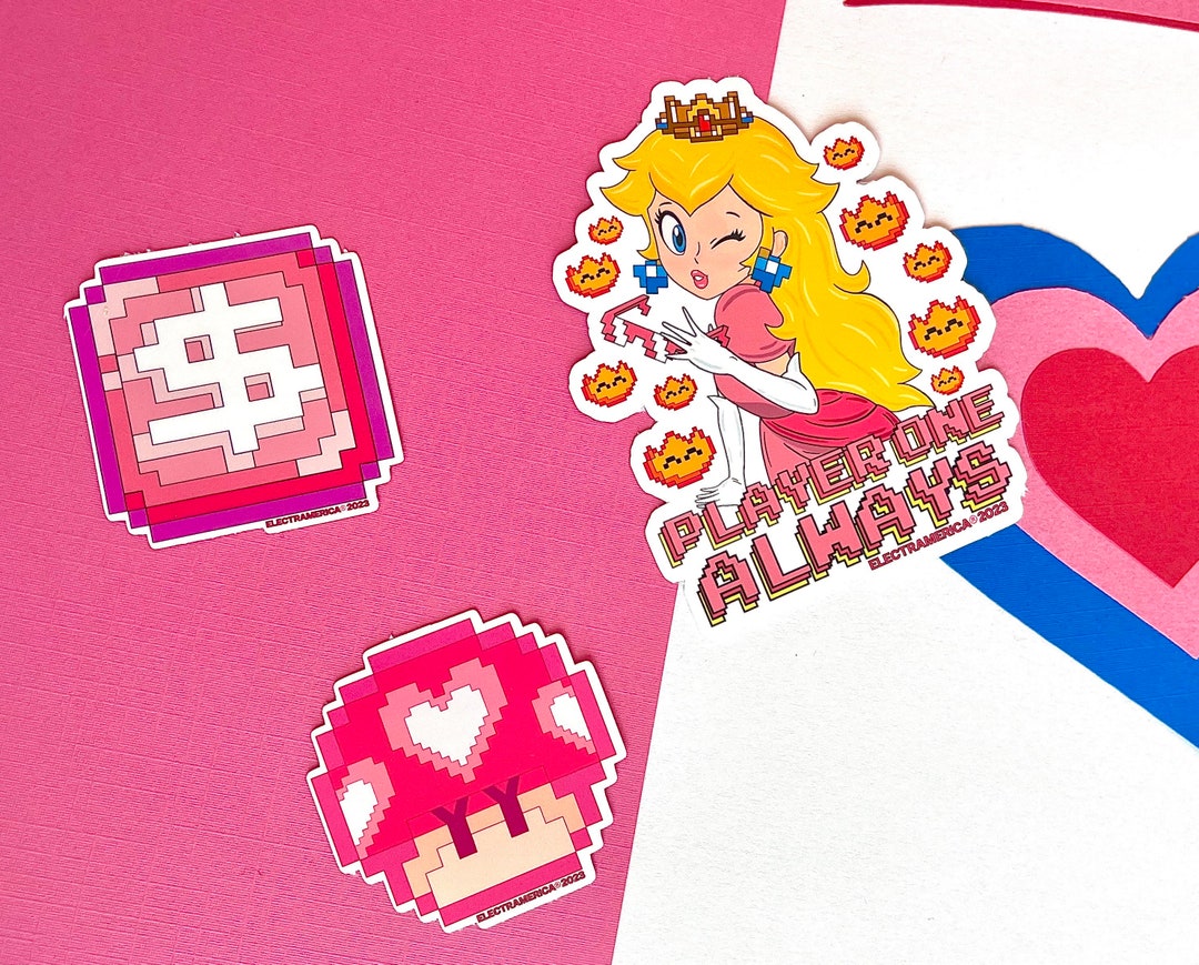 Princess Peach Sticker Pack - Vinyl Stickers | Super Mario Bros ...